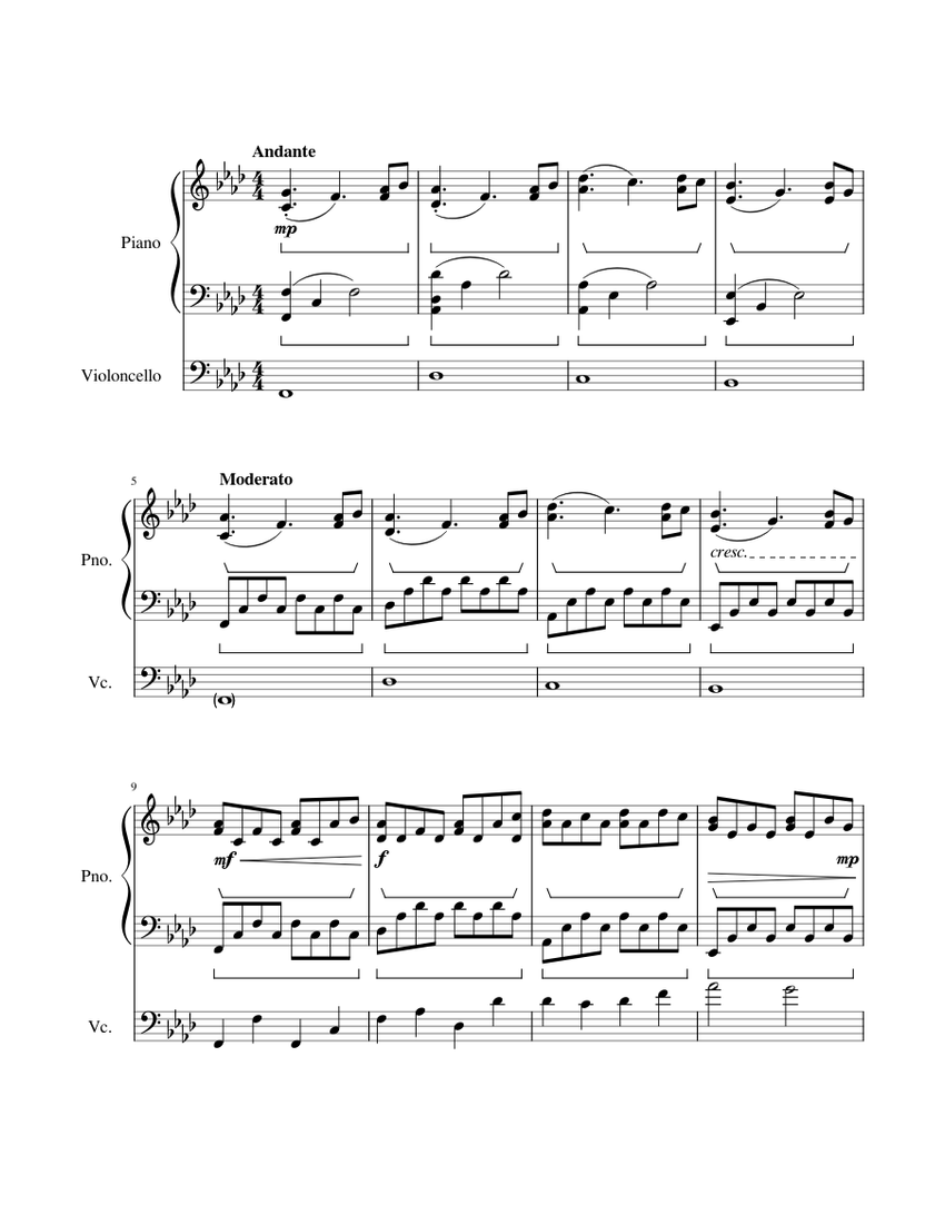 Quarantune Sheet music for Piano, Cello (Solo) | Musescore.com