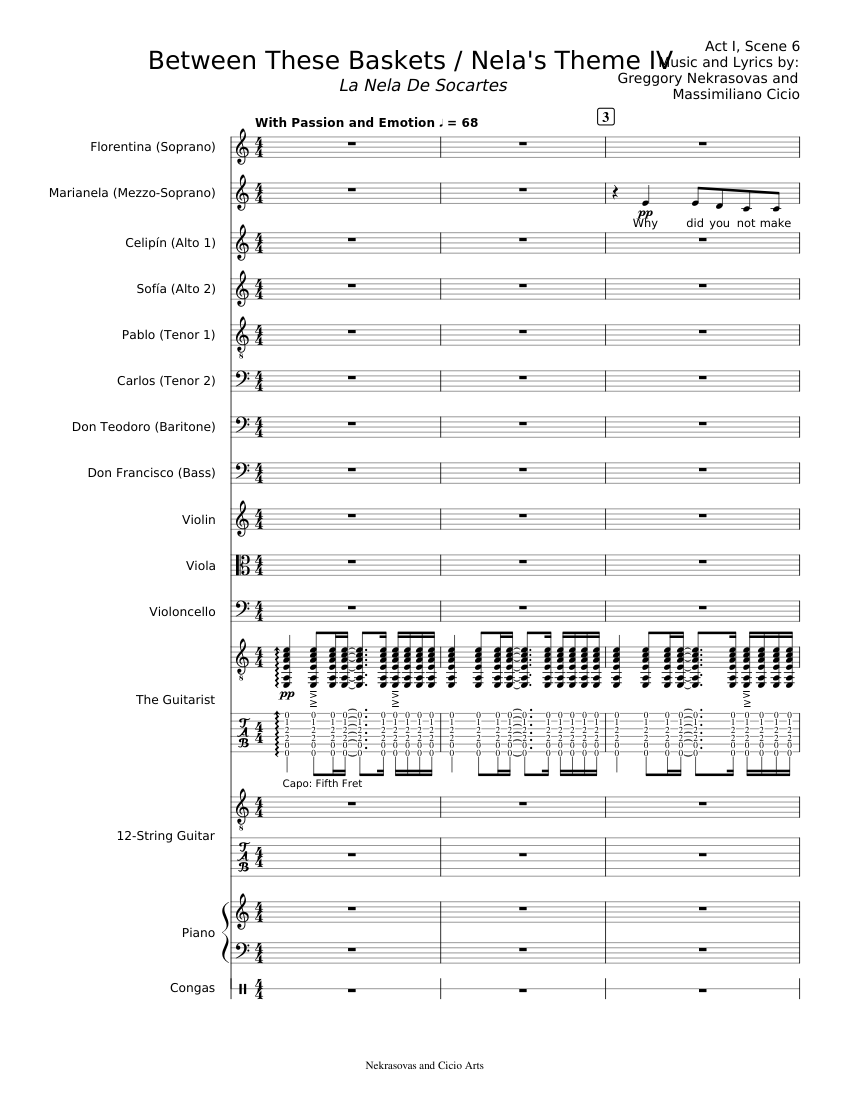 Between These Baskets / Nela's Theme IV Sheet music for Piano, Soprano ...