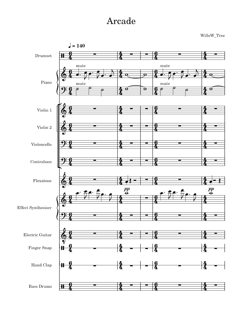 Arcade – Duncan Laurence Sheet Music for Piano, Contrabass, Violin ...