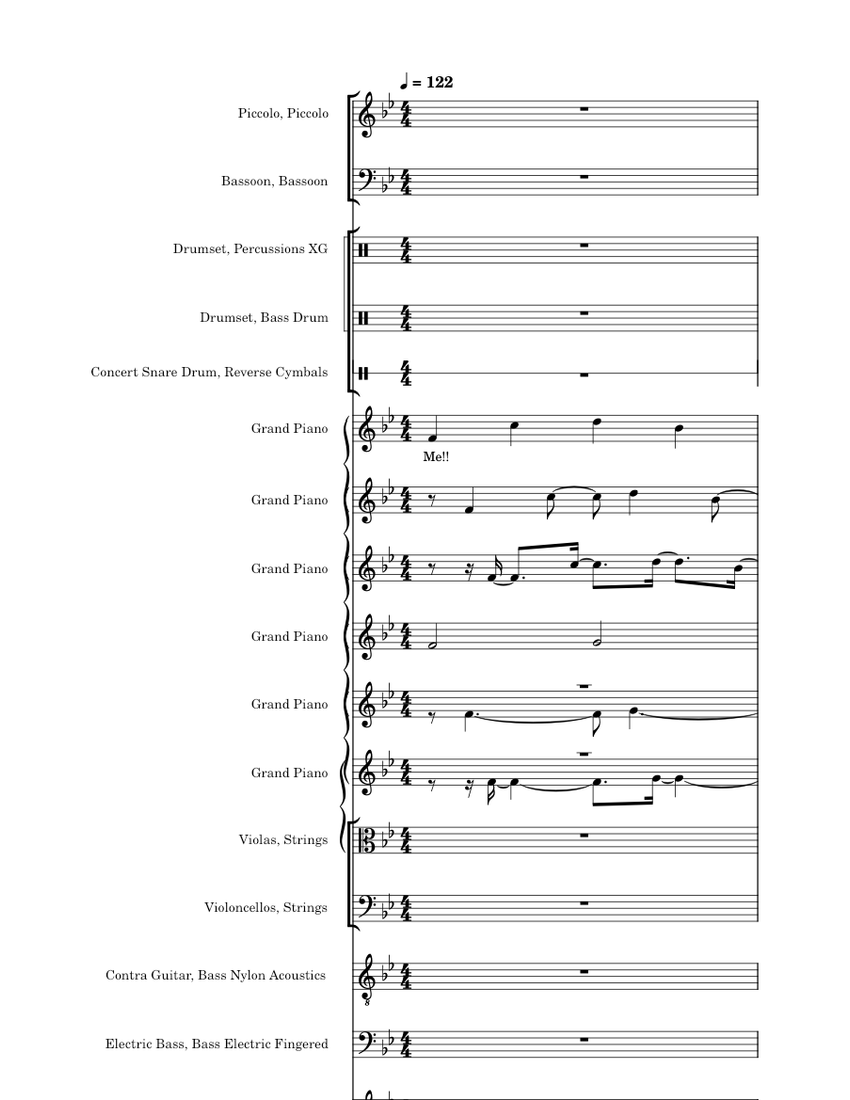 Maplestory - Ellinia Sheet Music for Piano, Flute piccolo, Bassoon ...