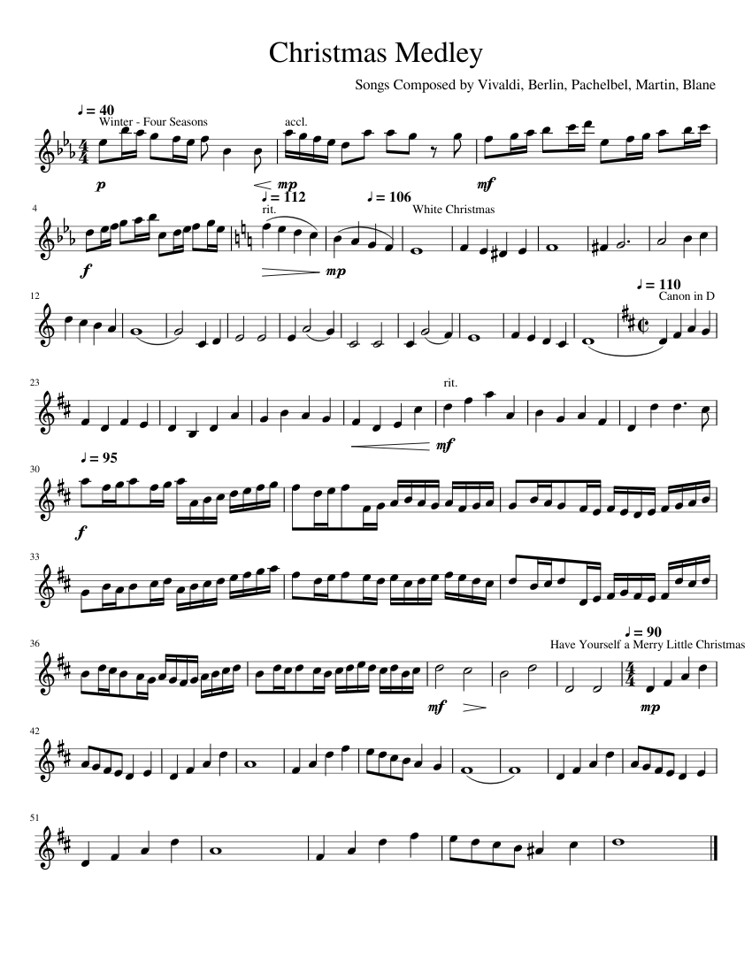 Christmas Medley Sheet Music for Piano (Solo) Easy | MuseScore.com