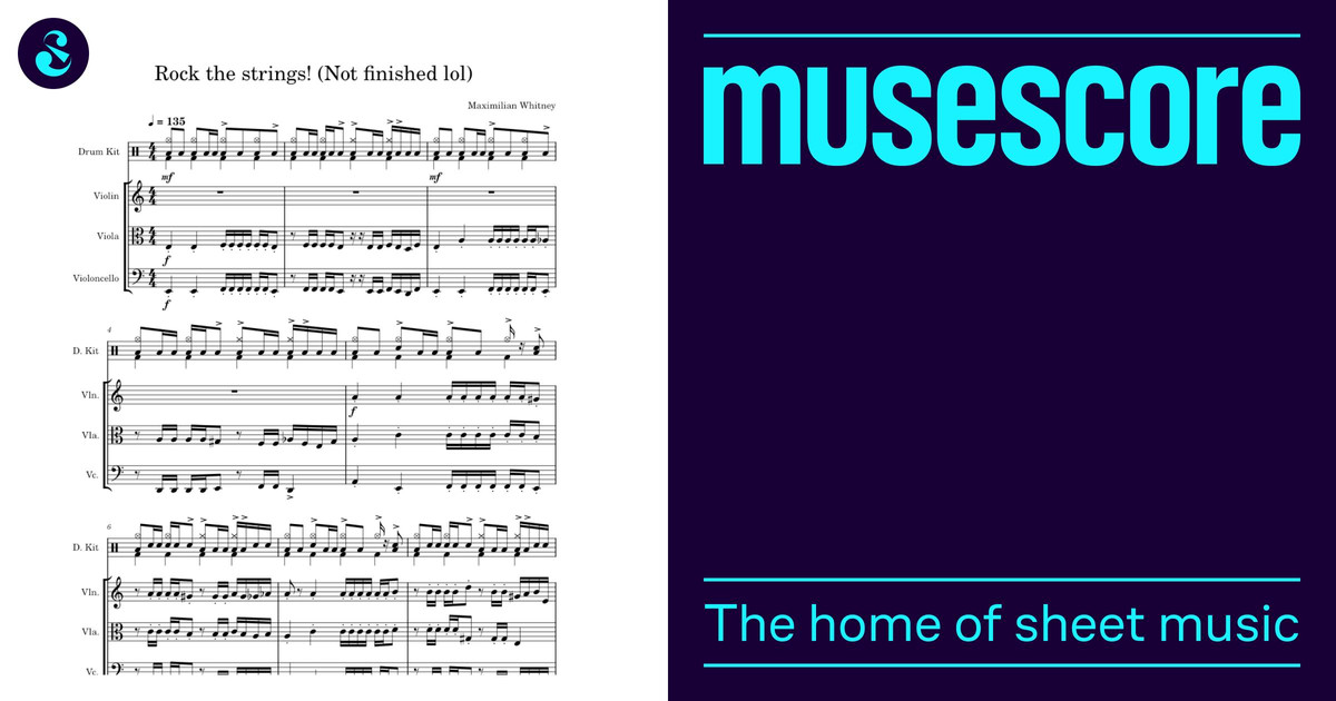 Rock the strings! (Riff, free to use) Sheet Music for Violin, Viola ...