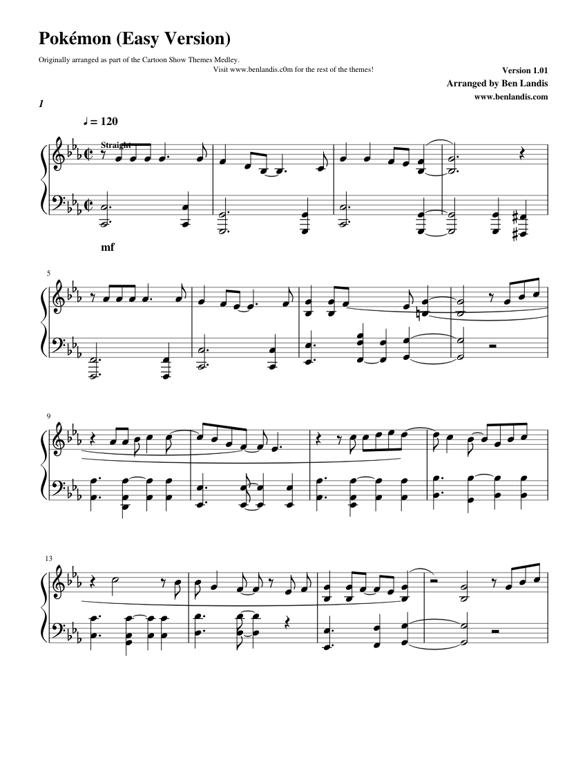 Pokemon Sheet music for Piano (Solo) Easy | Musescore.com