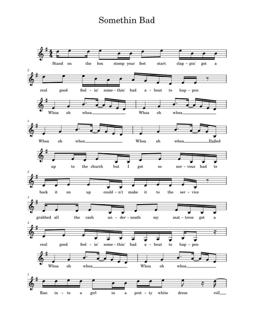 Somethin bad – Miranda Lambert Somethin' Bad Sheet music for Piano ...