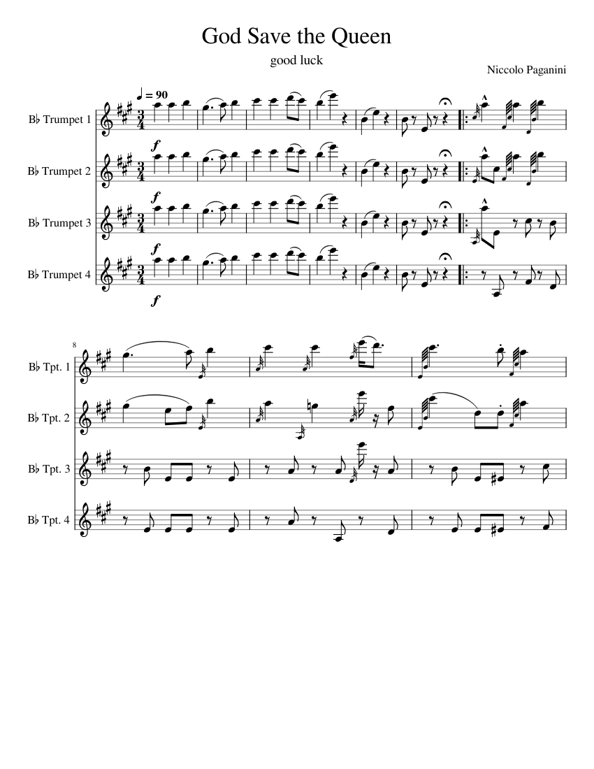 God Save the Queen – Misc Traditional God Save the Queen Sheet Music ...