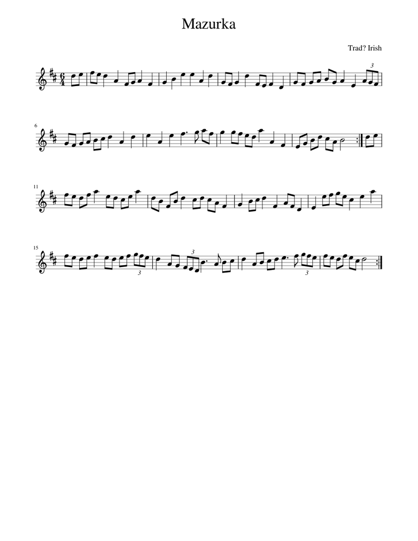 Traditional music - Mazurka Sheet music for Piano (Solo) | Musescore.com