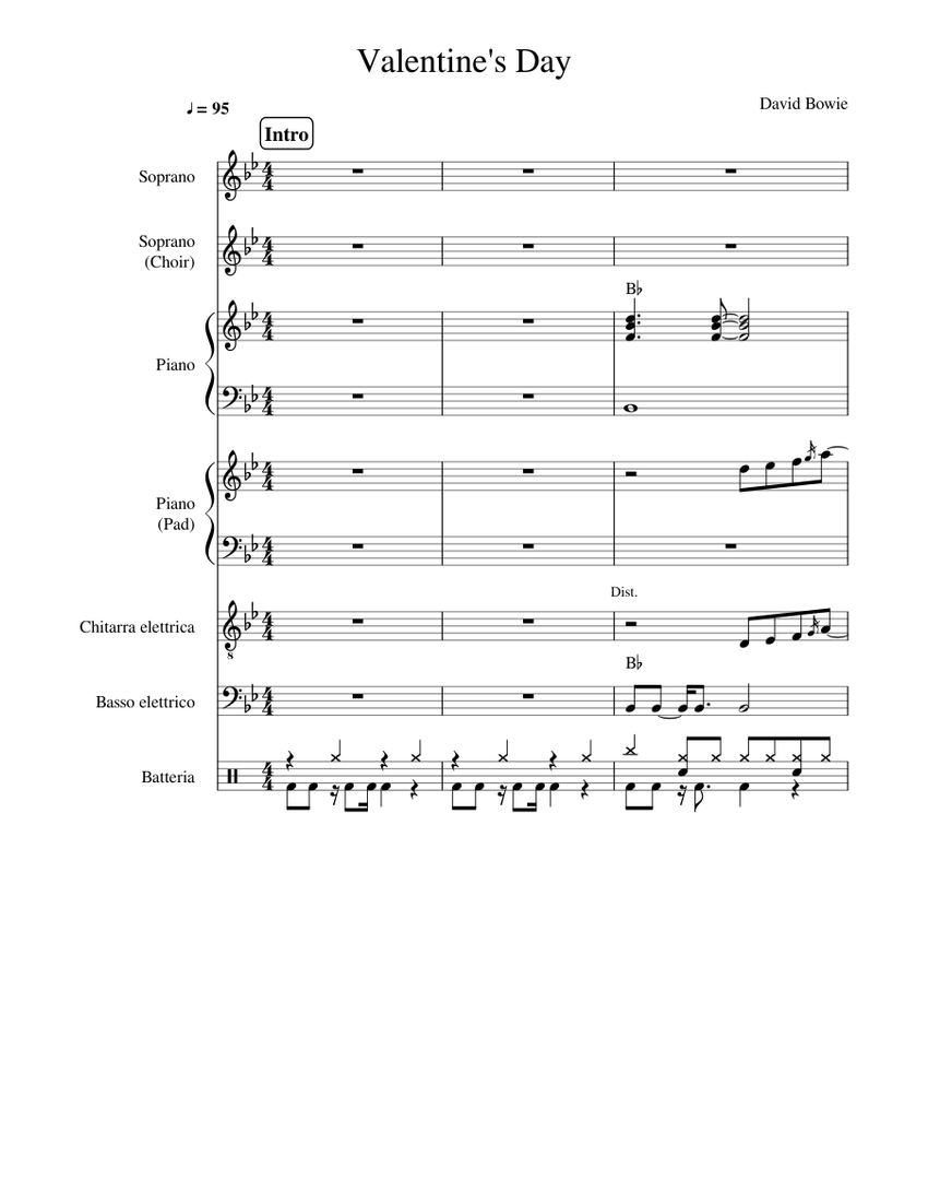 Valentine's Day Sheet music for Piano, Soprano, Guitar, Bass guitar ...