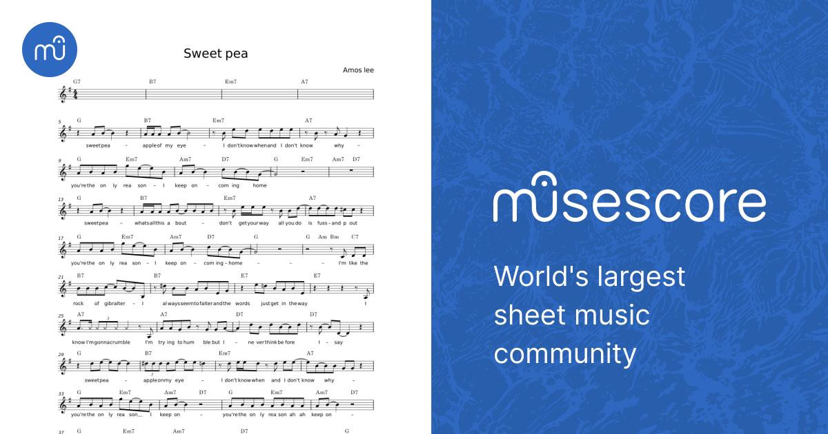 Sweet pea - Amos Lee Sheet Music with Chords for Synthesizer (Solo ...