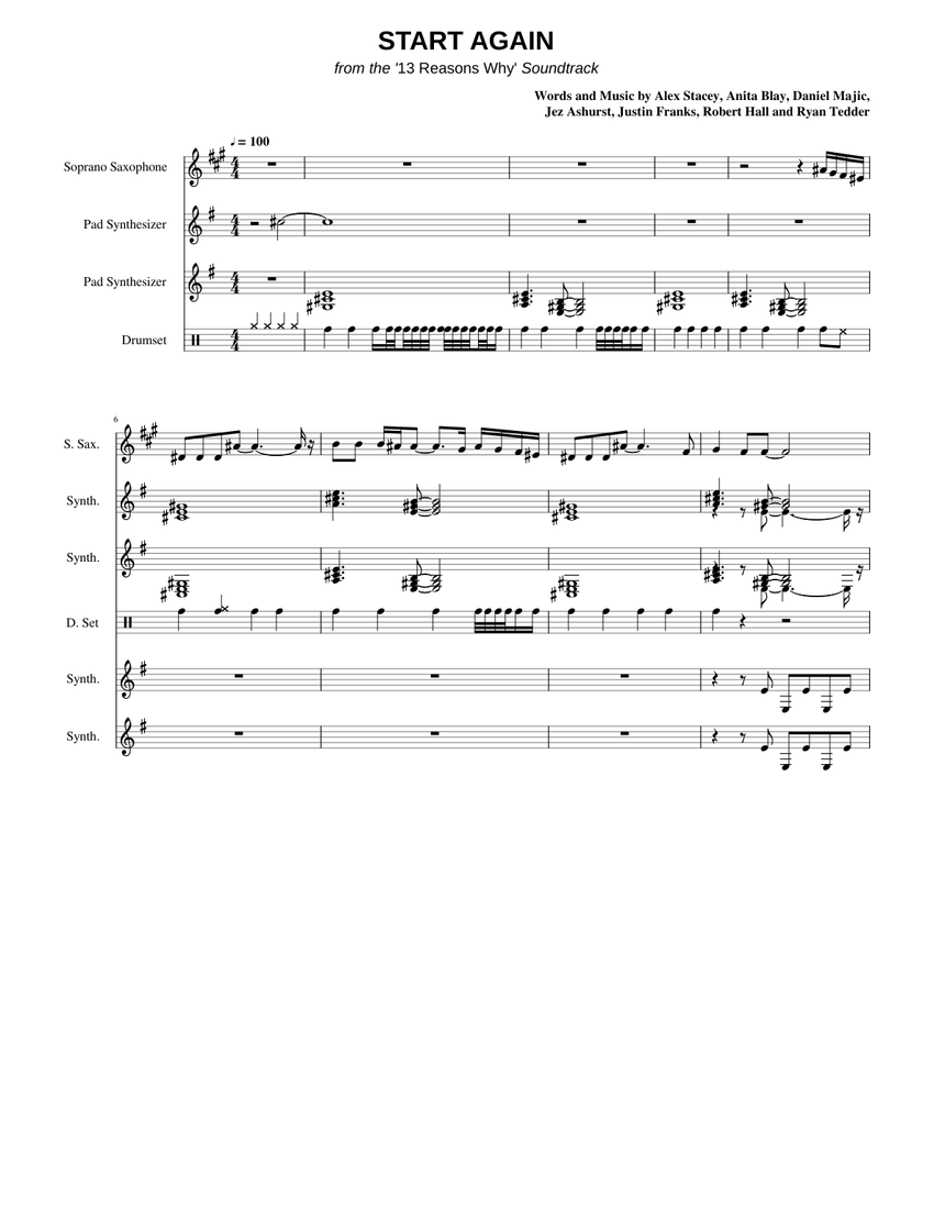 Start Again (ft. Logic) - OneRepublic Sheet music for Piano, Organ ...