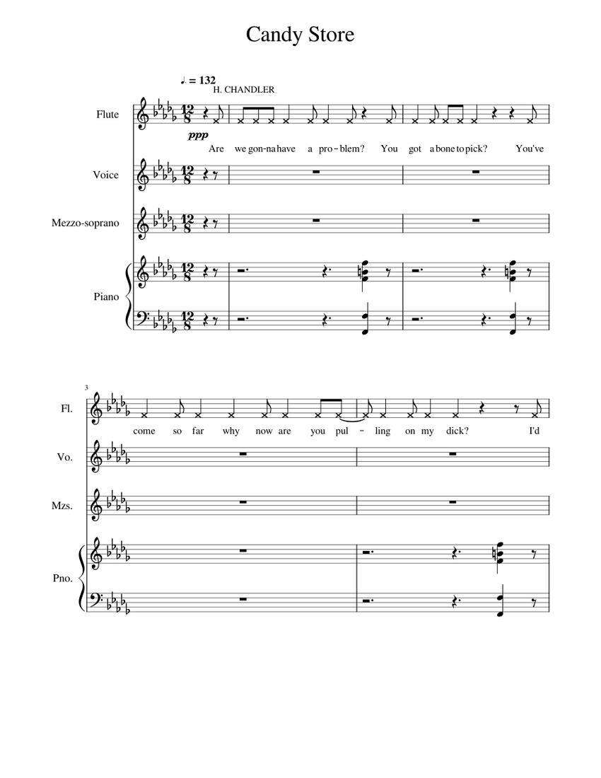 Candy_Store Sheet music for Piano, Vocals, Mezzo soprano, Flute (Mixed ...