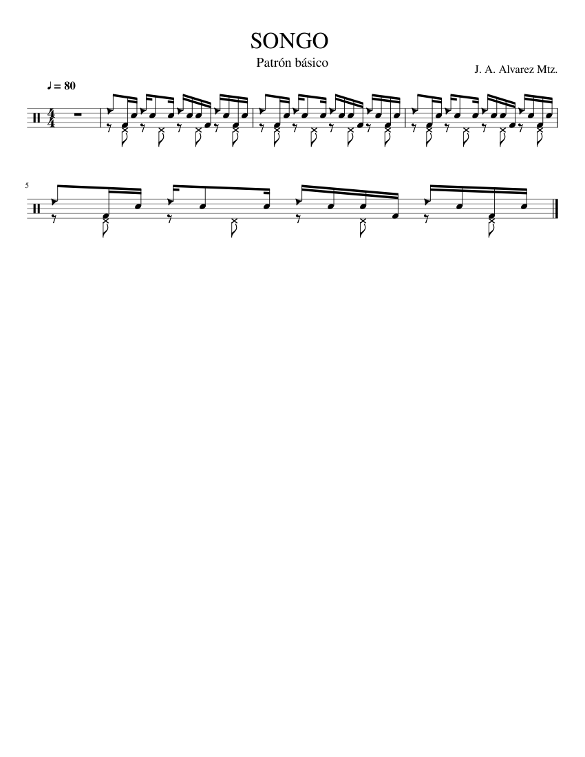 SONGO patrón básico Sheet music for Drum group (Solo) | Musescore.com
