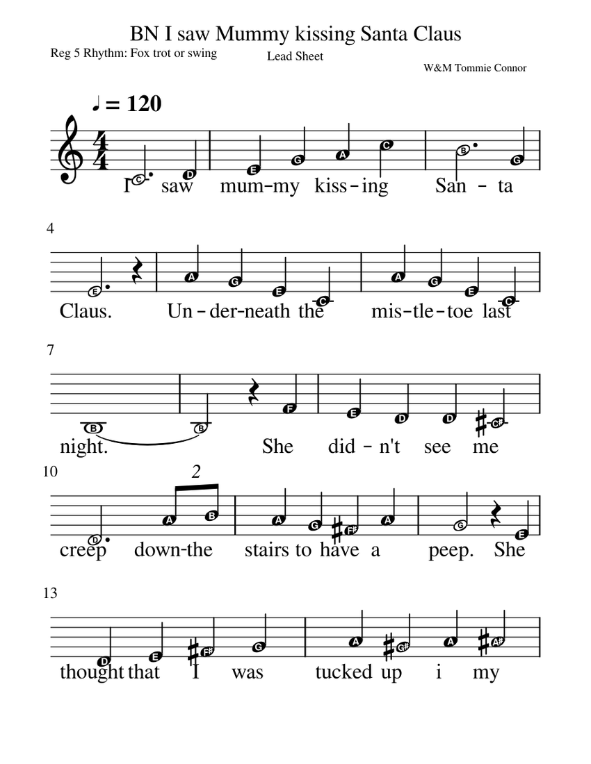 BN I saw Mummy kissing Santa Claus Sheet Music for Piano (Solo) Easy ...