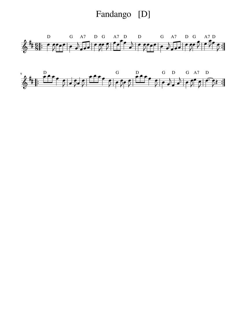 Fandango Sheet Music for Piano (Solo) Easy | MuseScore.com