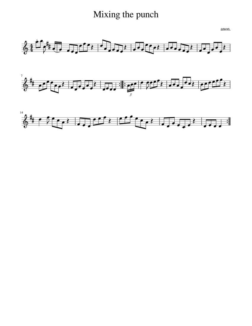 Mixing the punch Sheet music for Piano (Solo) Easy | Musescore.com