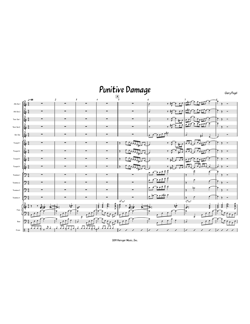 Punitive Damage Sheet music for Piano, Trombone, Saxophone alto ...