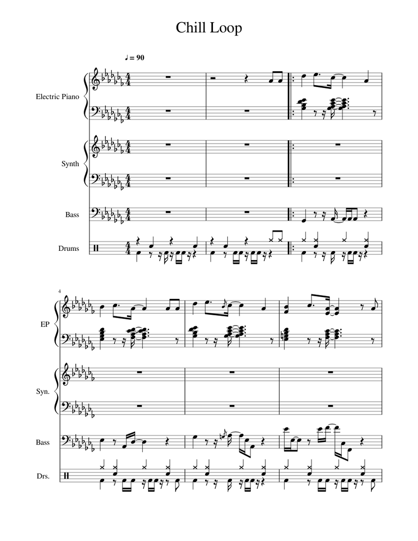 Chill Loop Sheet music for Bass guitar (Solo) | Musescore.com