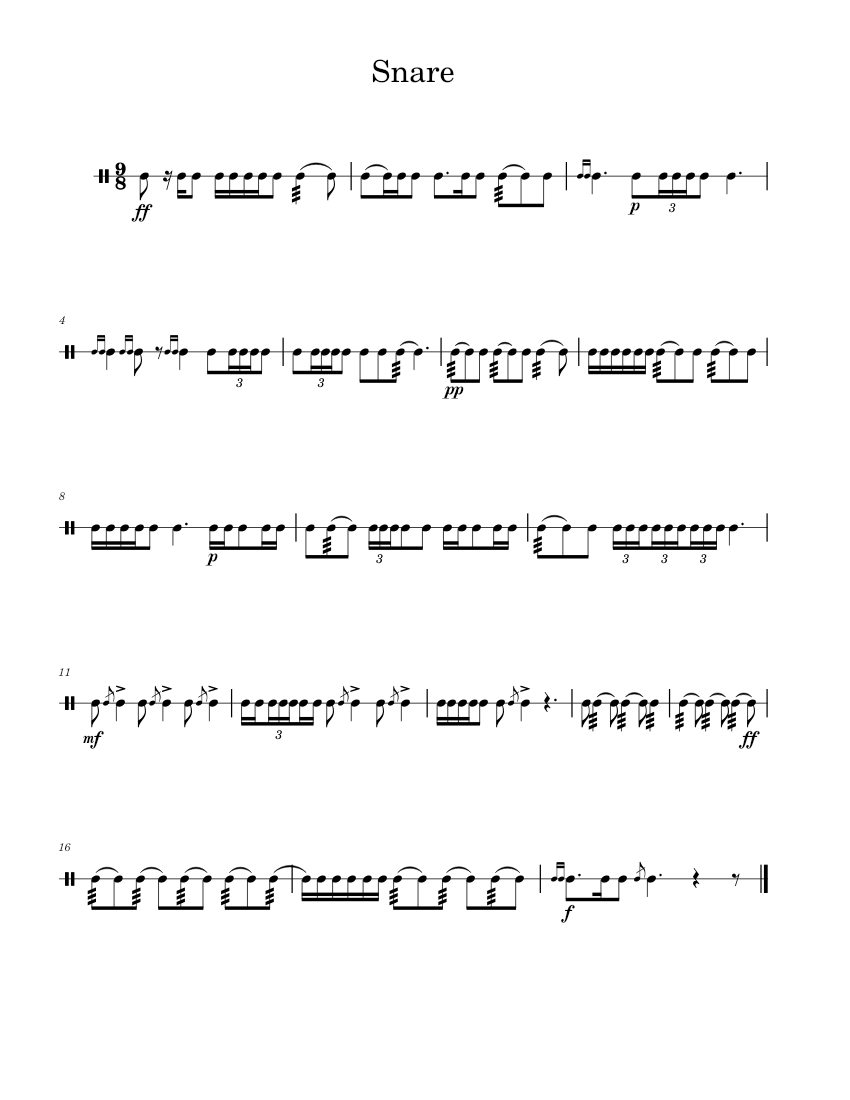 Snare Sheet music for Snare drum (Solo) | Musescore.com