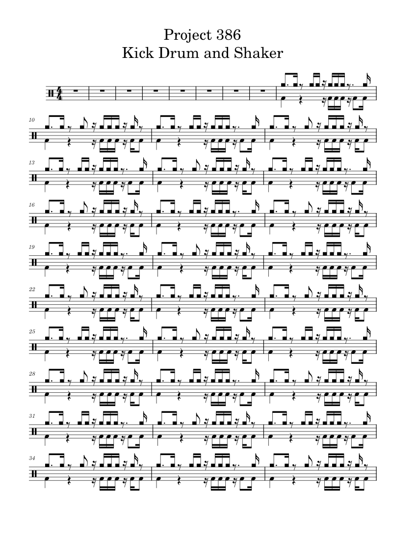 Project 386 Kick Drum and Shaker Sheet music for Drum group (Solo ...