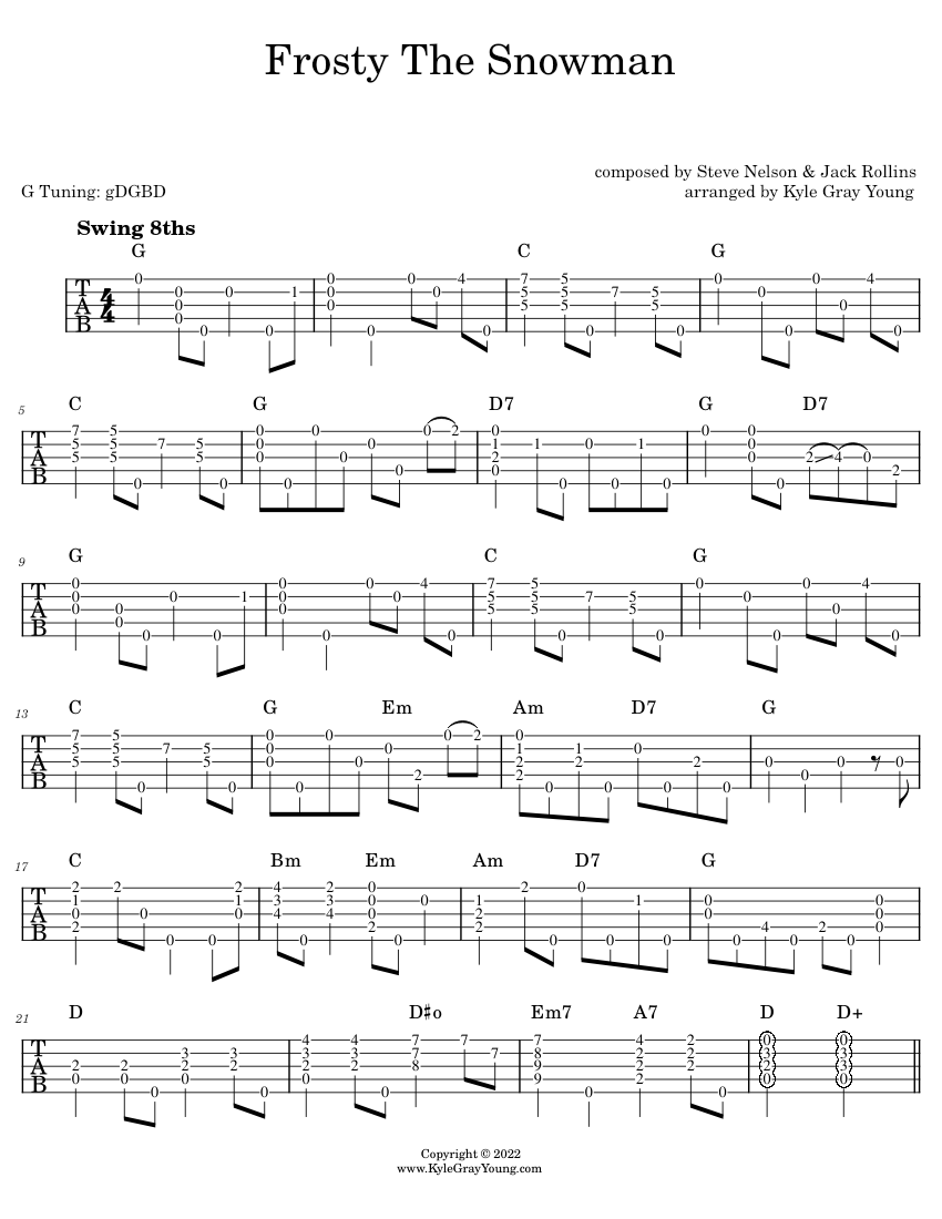 Frosty The Snowman – Steve Nelson & Jack Rollins (banjo arrangement ...