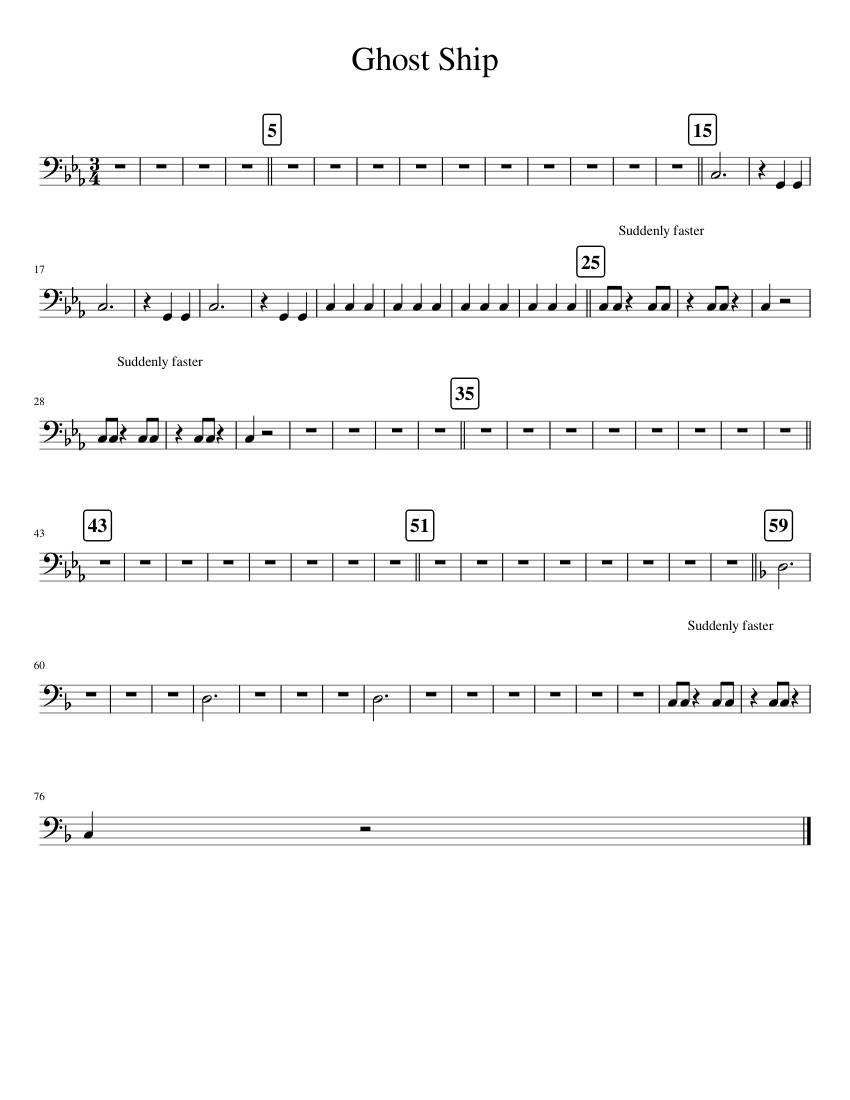 Ghost Ship Sheet Music for Piano (Solo) easy | MuseScore.com