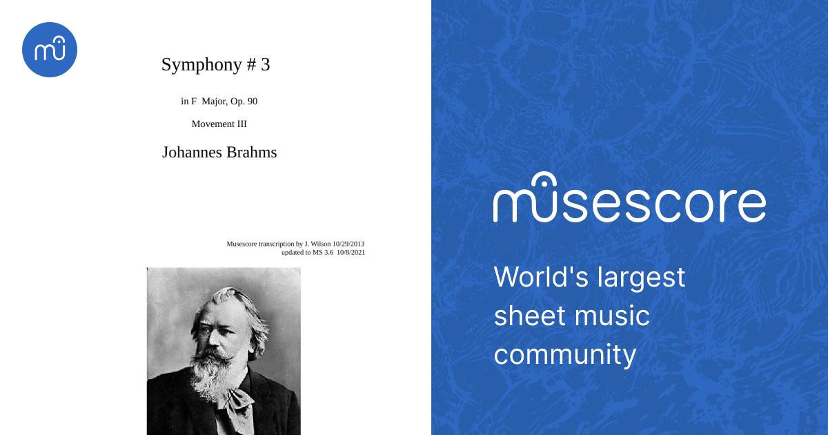 Brahms Symphony no. 3 Movement III Sheet music for Flute, Oboe, Bassoon ...