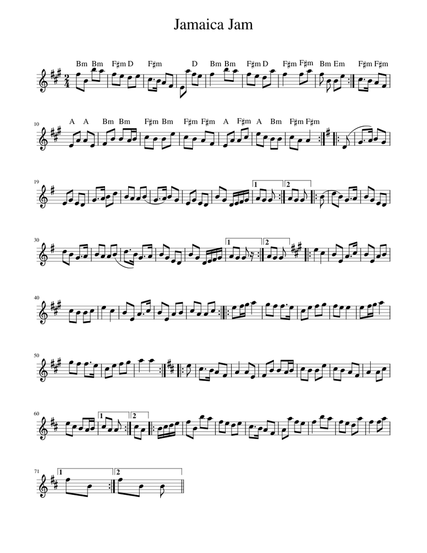 Jamaica Jam Sheet music for Piano (Solo) Easy | Musescore.com