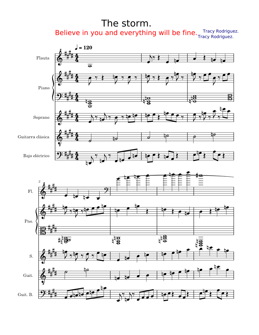 The storm. Sheet music for Piano, Soprano, Flute, Guitar & more ...