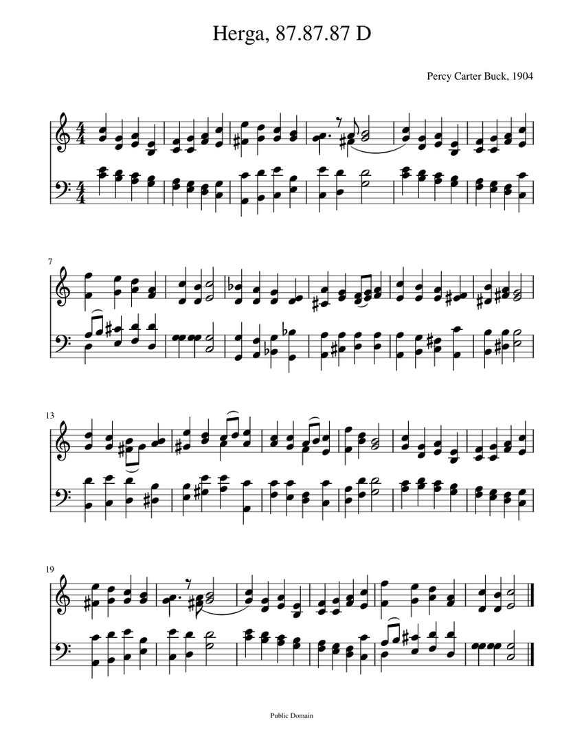 Herga - Percy Carter Buck Sheet music for Piano (Piano Duo) | Musescore.com