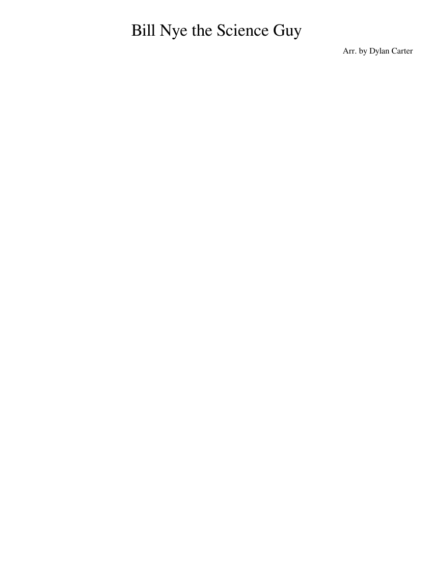 Bill Nye The Science Guy Sheet Music for Piano, Trombone, Saxophone ...