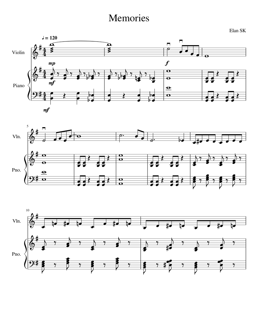 Memories - piano tutorial