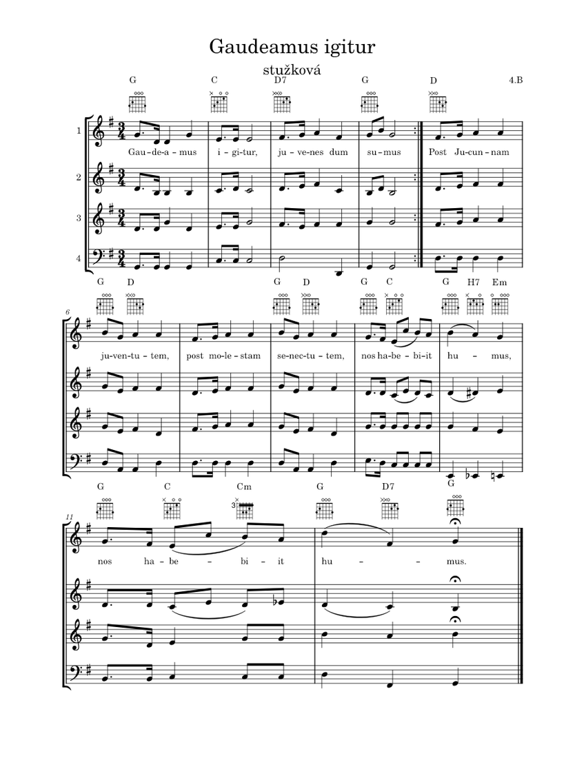 Gaudeamus igitur – Johannes Brahms Gaudeamus igitur1 Sheet music for ...