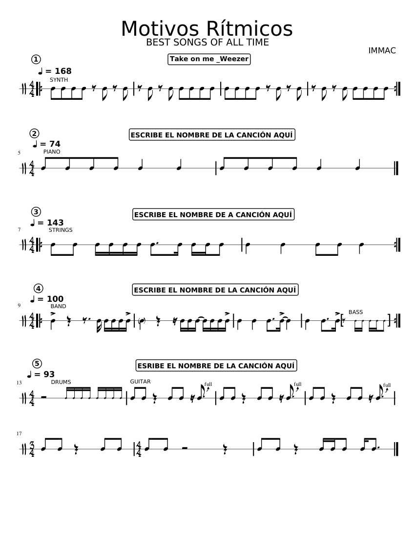 Motivos Rítmicos Sheet Music for Snare drum (Solo) | MuseScore.com