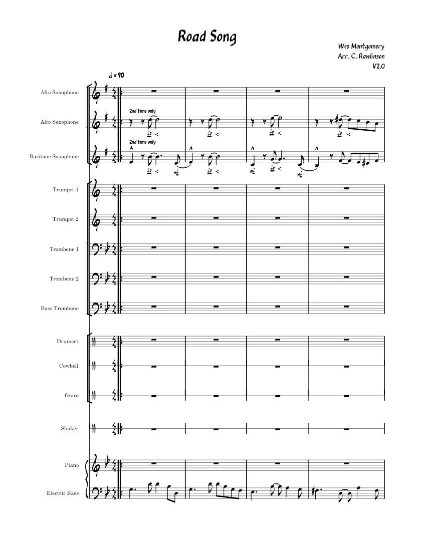 Road song – Wes Montgomery Road Song V2.0 Sheet Music with Chords for ...