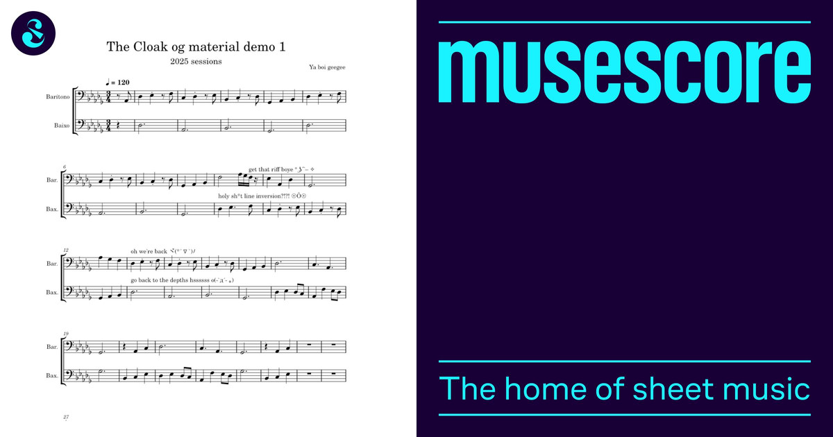 The Cloak song 1 – auriemmagian Sheet music for Synthesizer (Mixed Duet ...