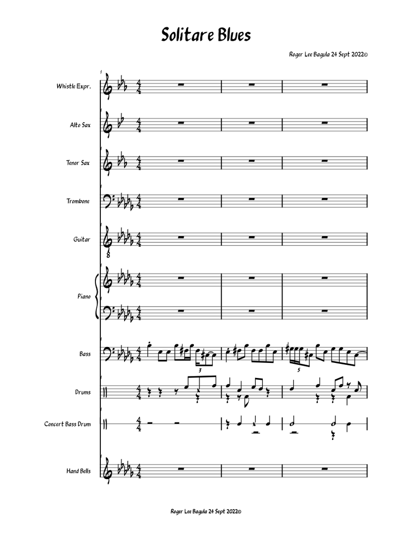 Solitare Blues - piano tutorial