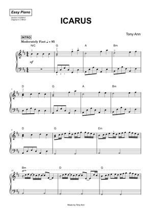 Play Official version of ICARUS Sheet Music by Tony Ann for Piano | MuseScore.com