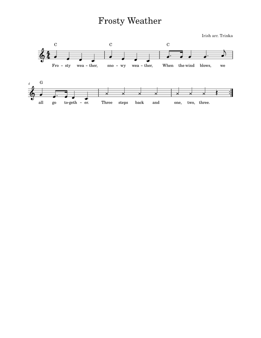 Frosty Weather – Irish arr. Trinka Sheet music for Piano (Solo ...