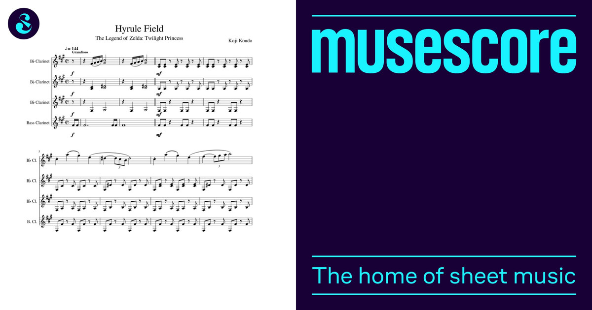Hyrule Field for Clarinet Choir- The Legend of Zelda: Twilight Princess Sheet Music for Clarinet ...