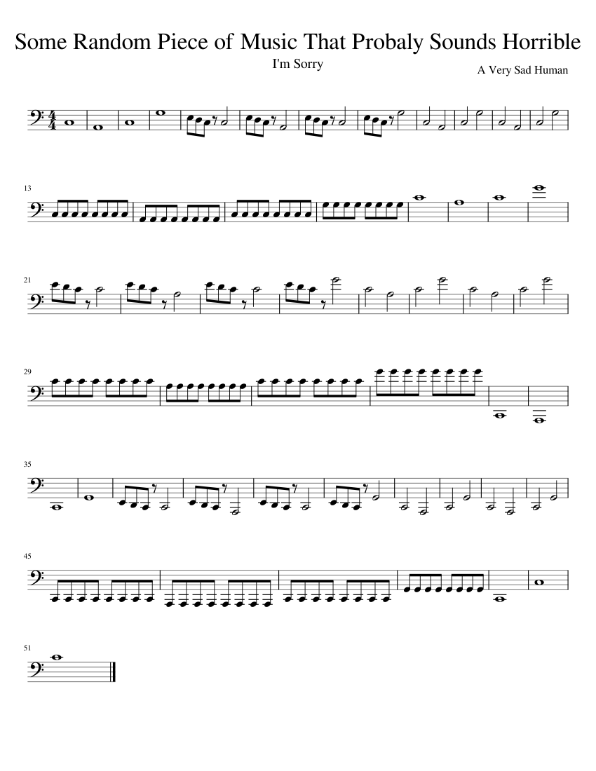 Some Random Piece of Music That Probably Sounds Horrible Sheet music ...