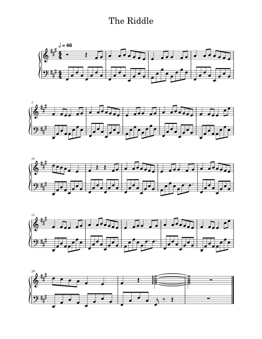 The Riddle Intro – Nik Kershaw Sheet Music for Piano (Solo) Easy ...