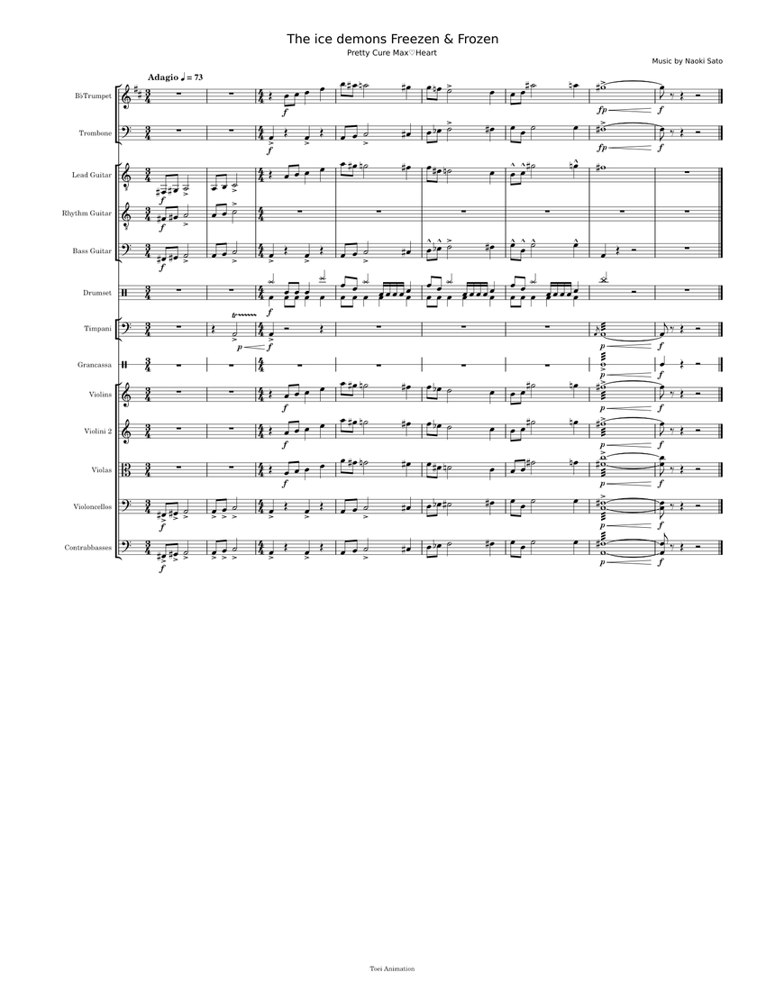 The Ice Demons Freezen & Frozen - Pretty Cure Max Heart - piano tutorial