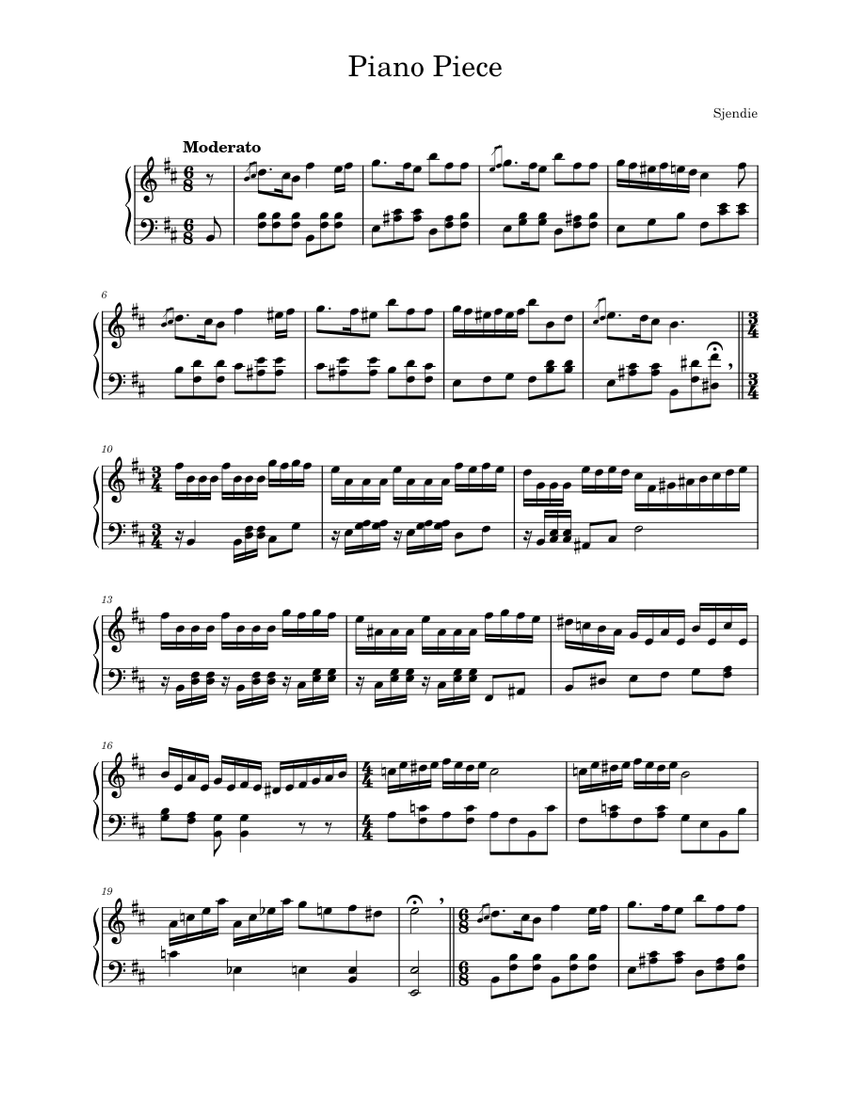 Piano Piece Sheet music for Piano (Solo) | Musescore.com