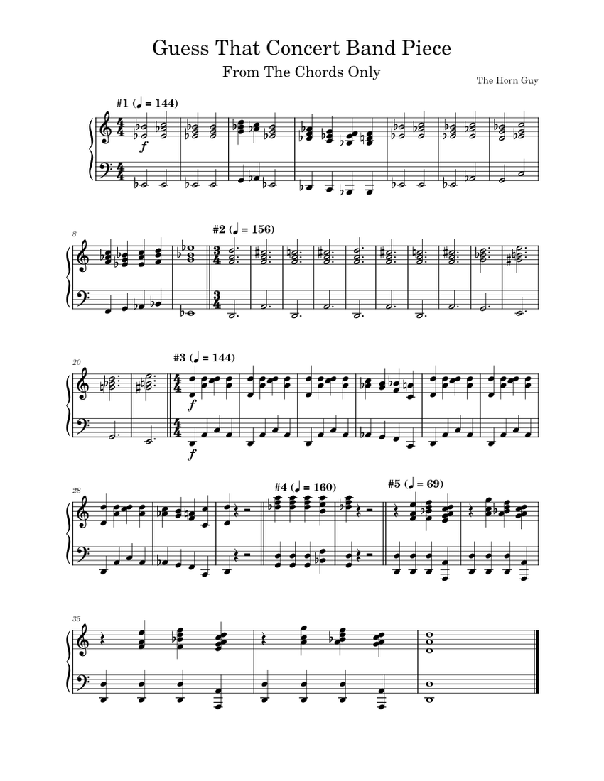 Guess That Concert Band Piece Sheet music for Piano (Solo) Easy ...