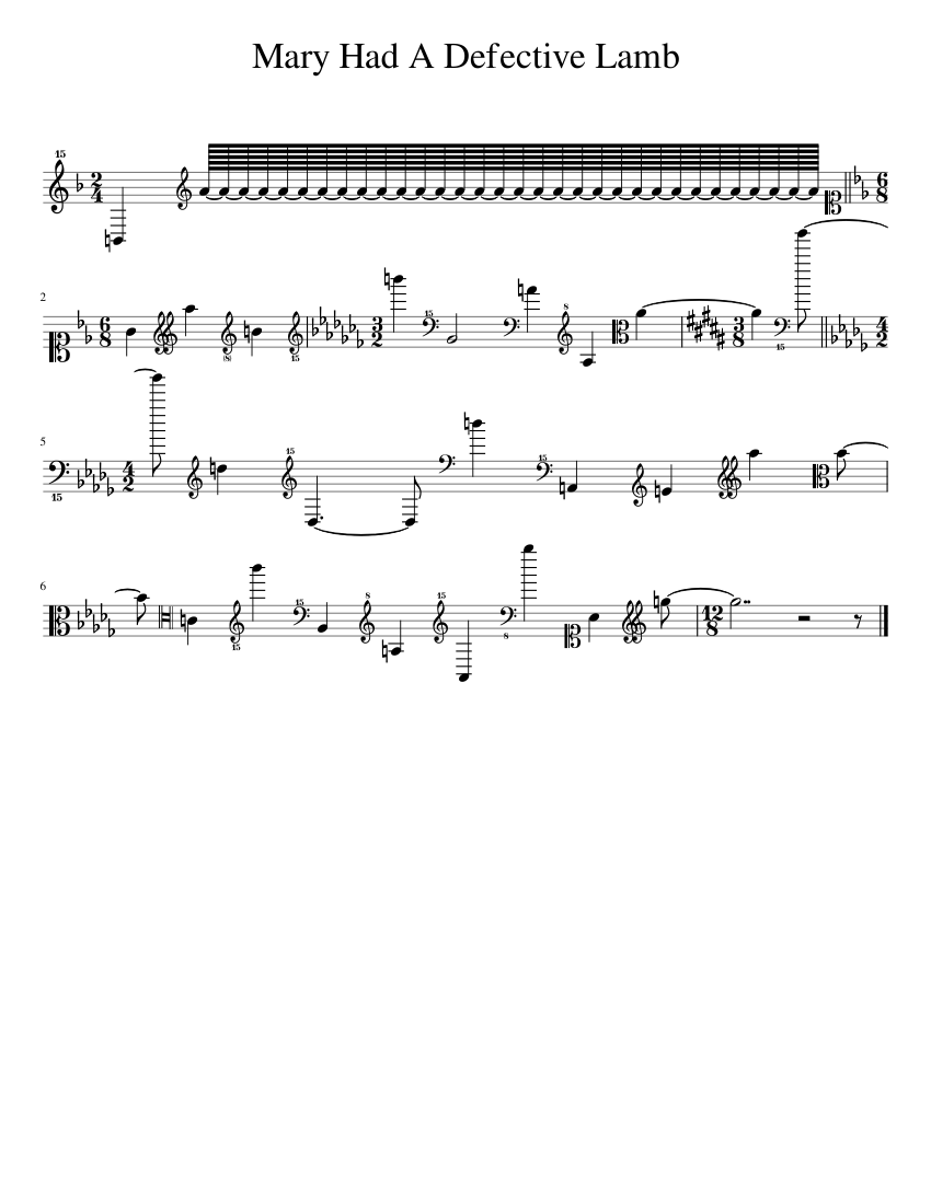 Mary Had A Defective Lamb Sheet music for Piano (Solo) Easy | Musescore.com