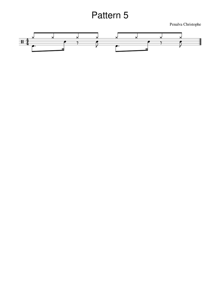 Pattern 5 Sheet music for Drum group (Solo) | Musescore.com