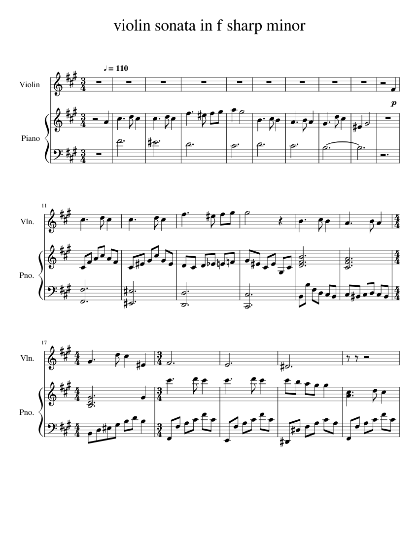 Short Violin Piece Sheet music for Piano, Violin (Solo) | Musescore.com