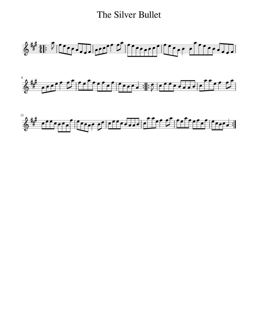The Silver Bullet Sheet music for Piano (Solo) | Musescore.com