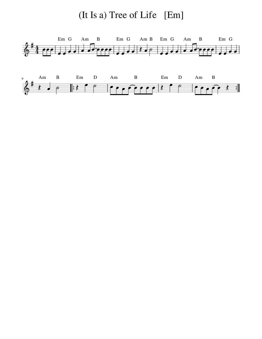 (It Is a) Tree of Life Sheet music for Piano (Solo) Easy | Musescore.com