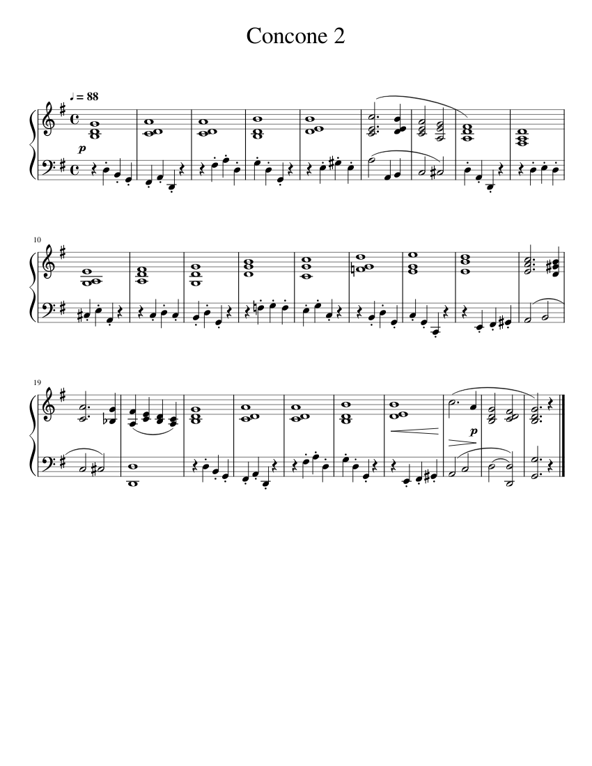 Concone 2 Sheet Music for Piano (Solo) easy | MuseScore.com
