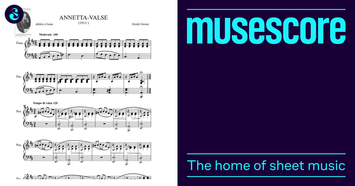 ANNETTA-VALSE (1913) Alcide Giroux Sheet Music for Piano (Solo ...